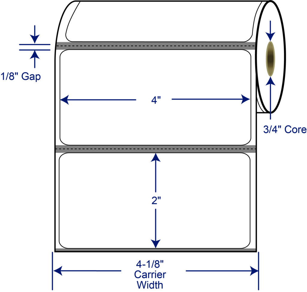 1 1/2″ x 1″ Thermal Transfer Label 1″ Core – Continental Datalabel