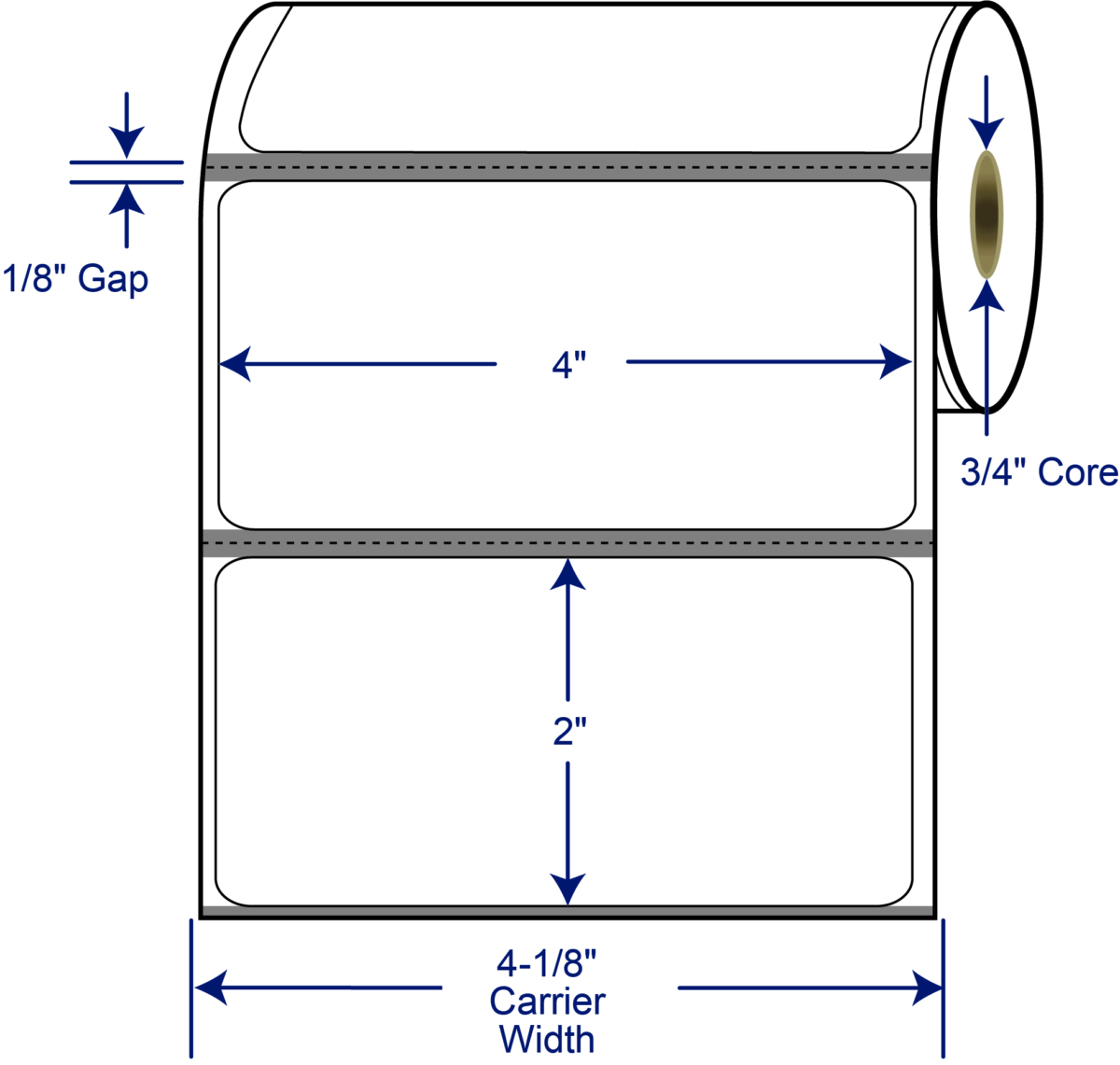 4" x 2" Direct Thermal Labels - Continental Datalabel