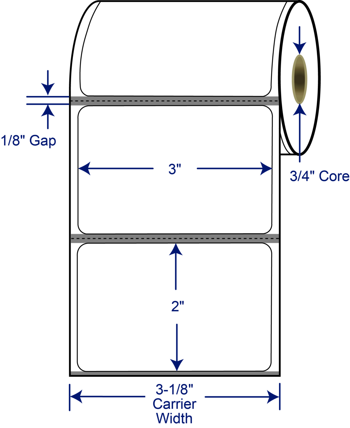 3" x 2" Direct Thermal Labels - Continental Datalabel