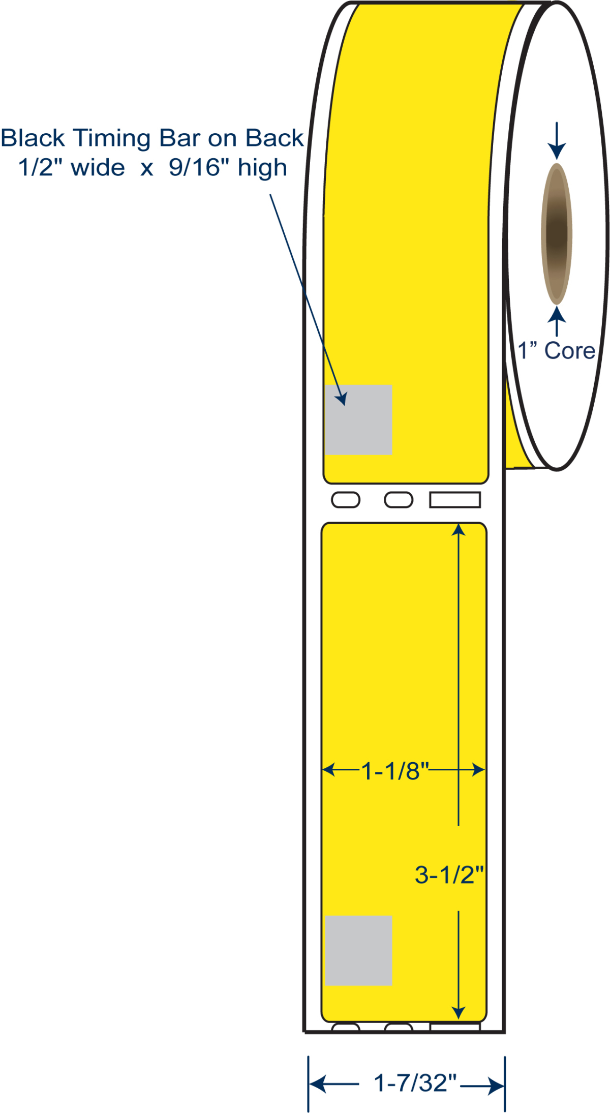 1-1/8"x 3-1/2" Fluorescent Yellow Direct Thermal Labels - Continental ...