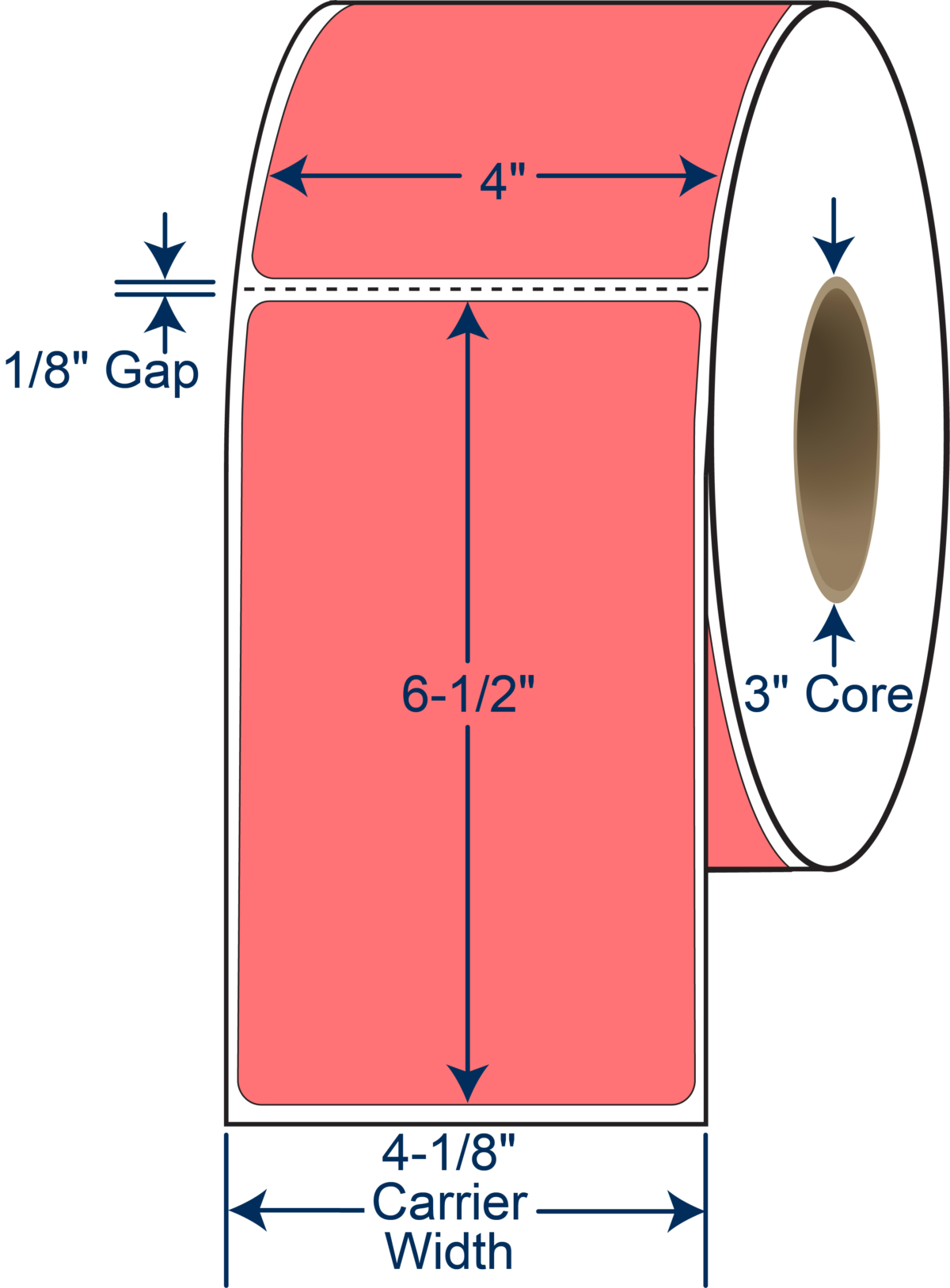 4"x 6-1/2" FL Red Thermal Transfer Labels - Continental Datalabel