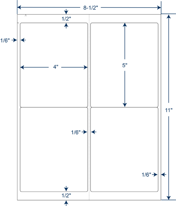 4" x 5" Laser/Inkjet Shipping Labels (100 Sheets) - Continental Datalabel