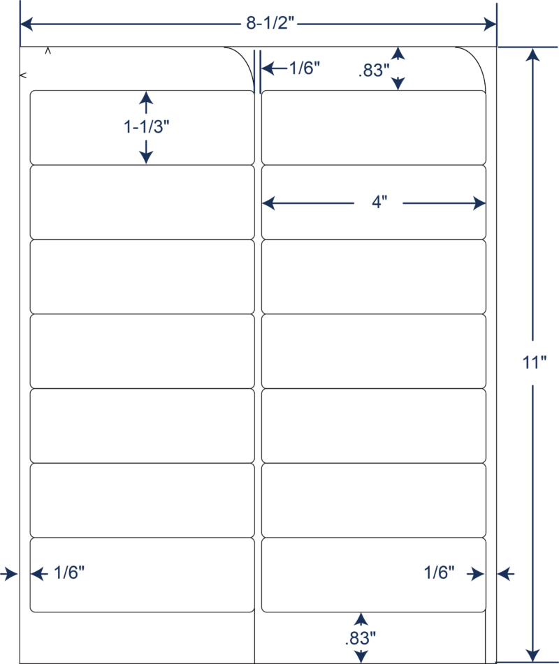 4" x 1-1/3" Laser/Inkjet Labels (1,000 Sheets) - Continental Datalabel