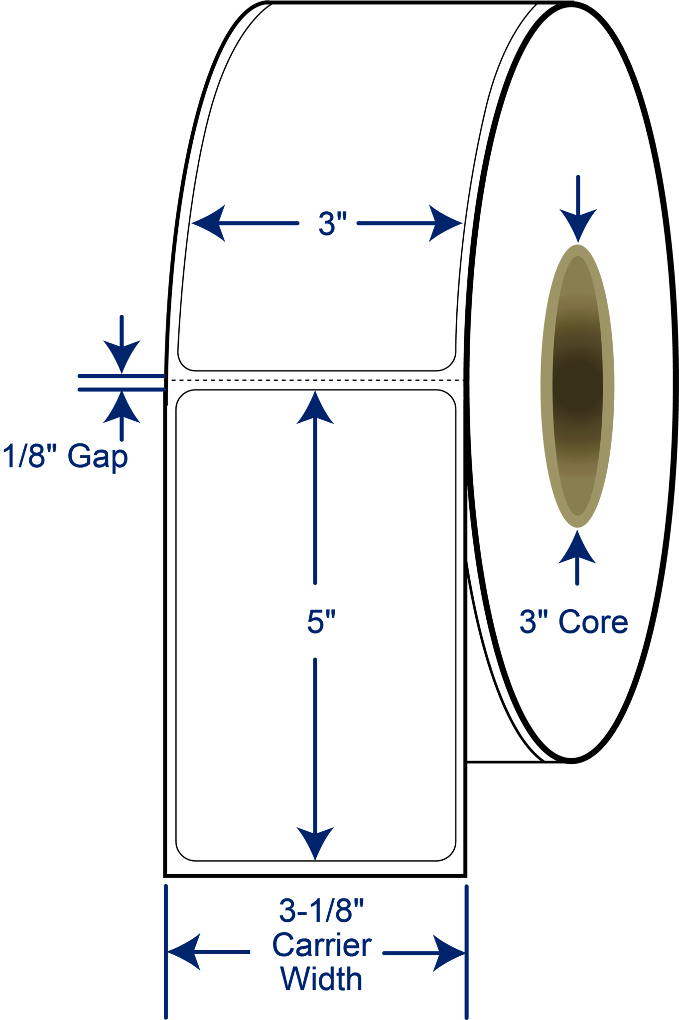 3" x 5" Direct Thermal Labels - Continental Datalabel