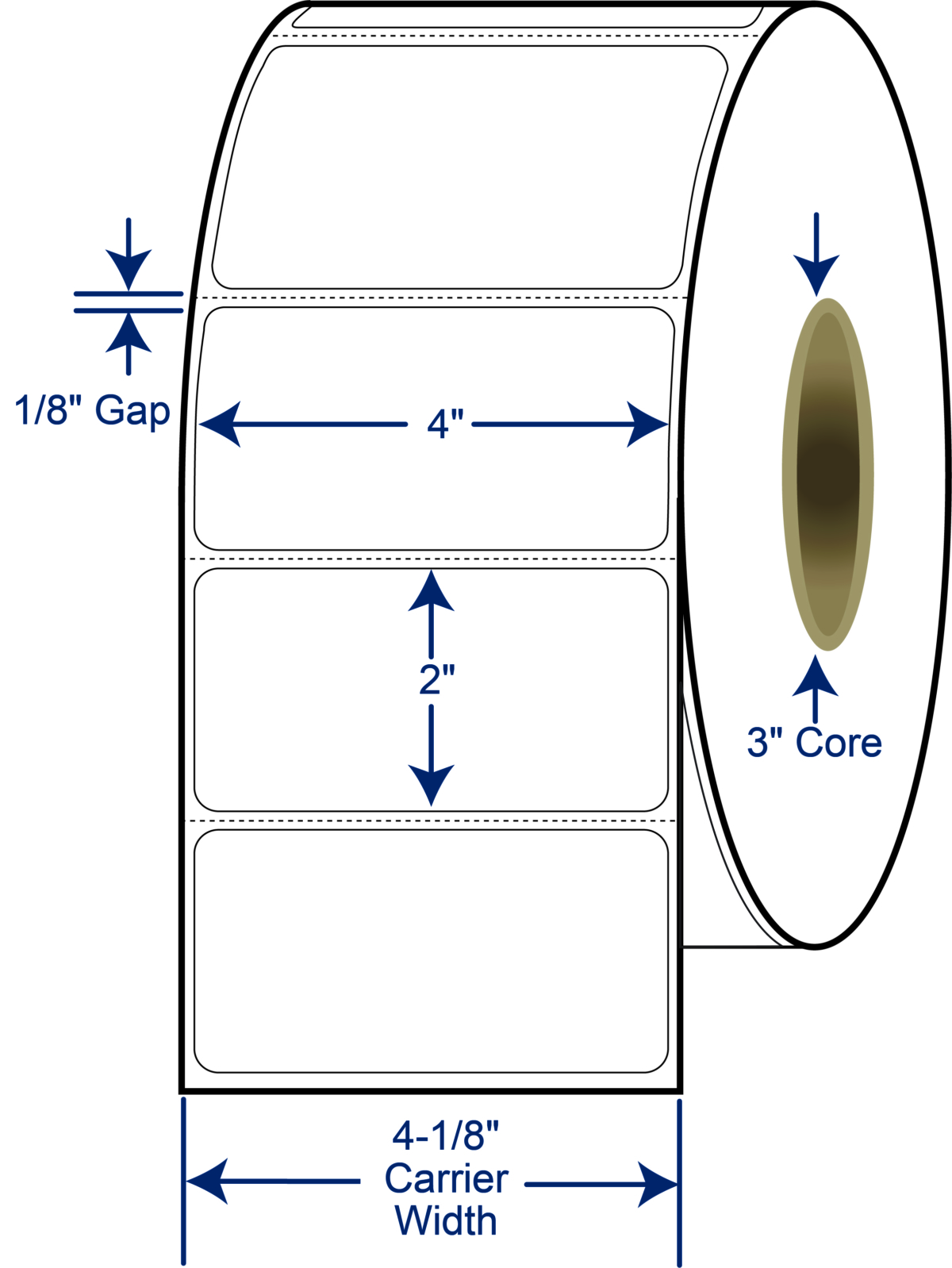 4" x 2" Direct Thermal Labels - Continental Datalabel