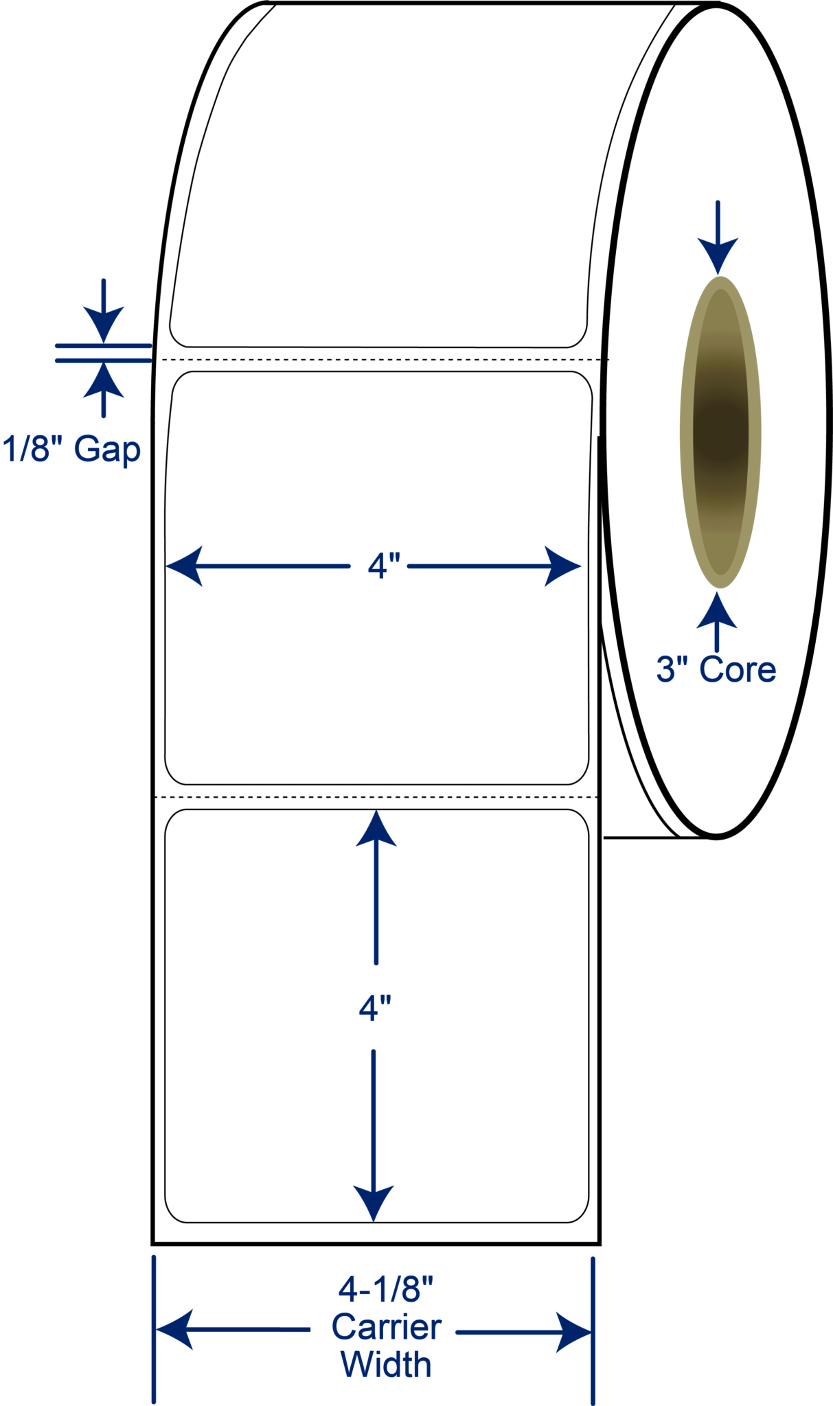 4" x 4" Direct Thermal Labels - Continental Datalabel