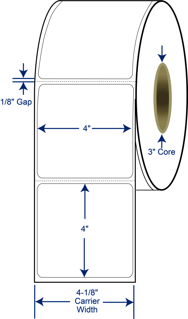 4" x 4" Direct Thermal Labels - Continental Datalabel