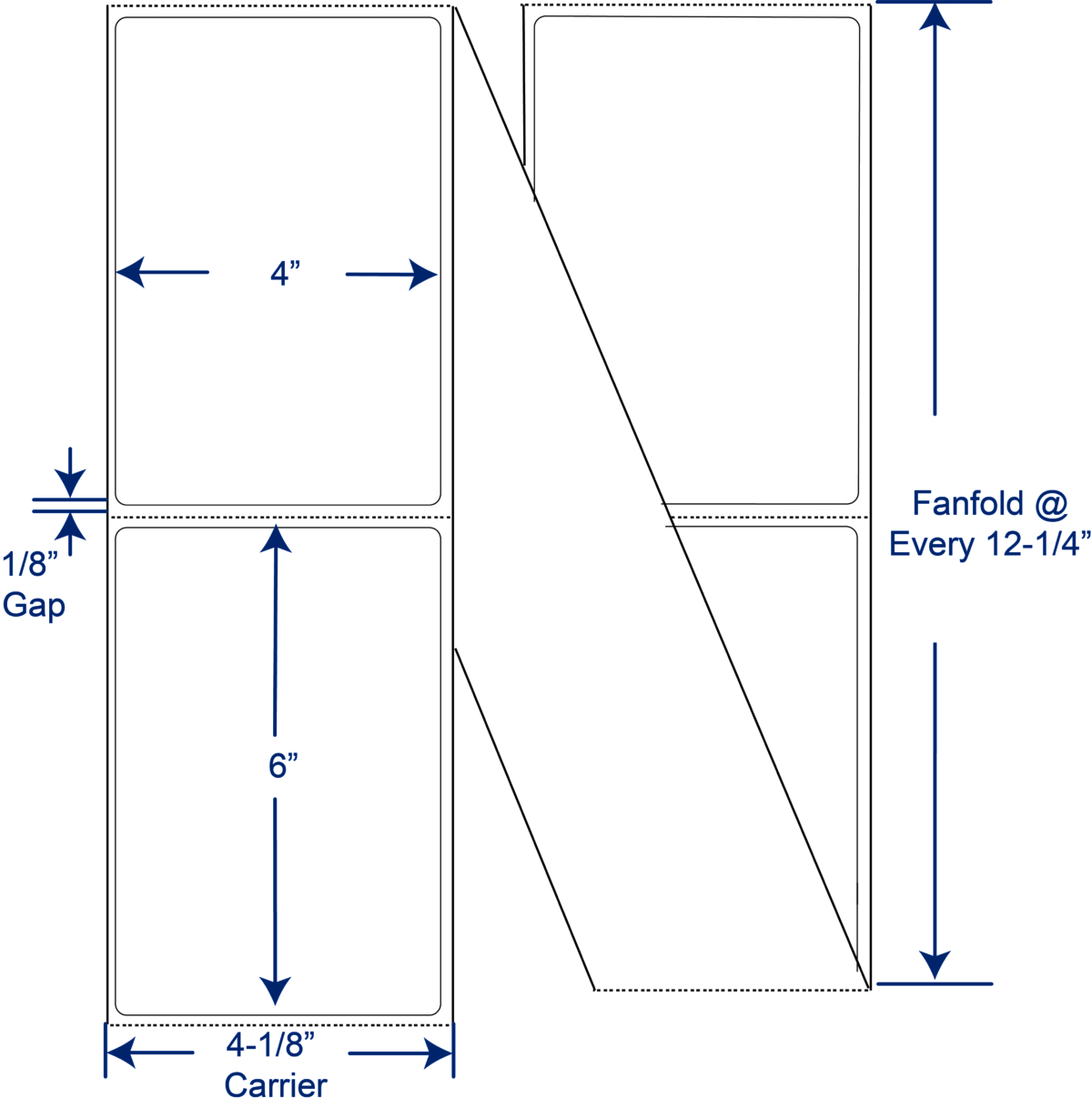 4" x 6" Direct Thermal Fanfold Labels - Continental Datalabel