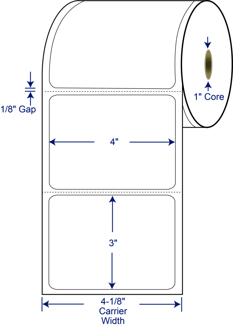 4" x 3" Direct Thermal Labels - Continental Datalabel