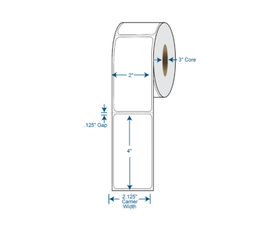 2" x 4" Thermal Transfer Labels w/ Perforation - Continental Datalabel