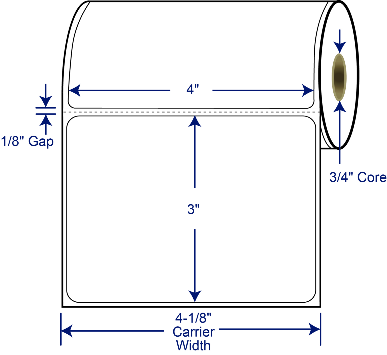 4" x 3" Direct Thermal Labels No Timing Marks Non-topcoated ...