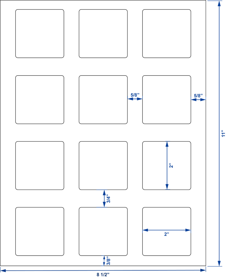 2" x 2" FabTab™ Sheeted Labels - Continental Datalabel