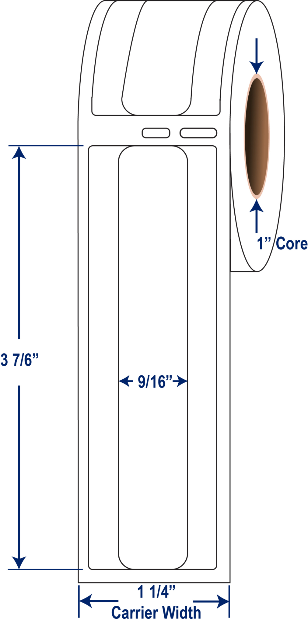 9/16" x 3-7/16" Direct Thermal (Dymo 400) - Continental Datalabel