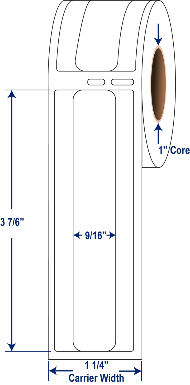 9/16" x 3-7/16" Direct Thermal (Dymo 400) - Continental Datalabel